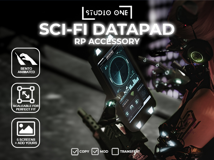 Second Life Marketplace - StudioOne - SciFi Datapad Tablet
